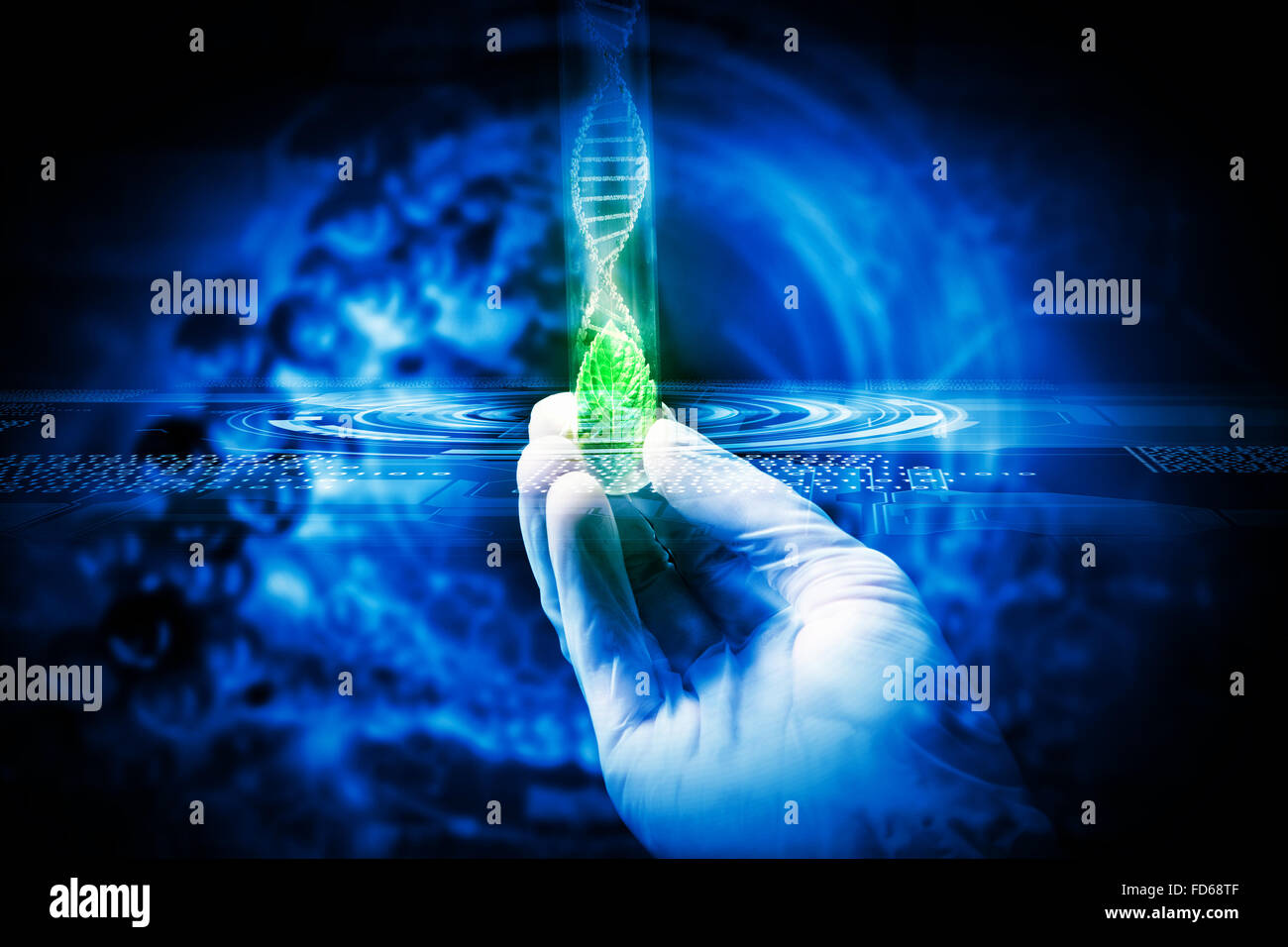 Close up image of human hand holding test tube. Science concept Stock ...