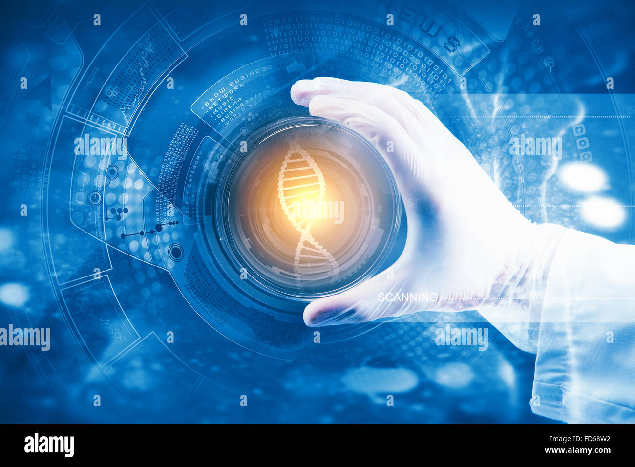 Close up image of human hand holding test tube. Science concept Stock ...