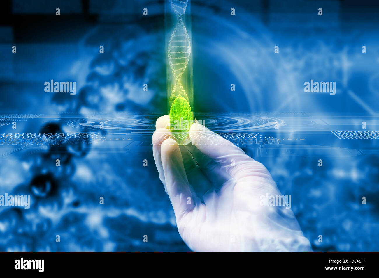 Close up image of human hand holding test tube. Science concept Stock ...