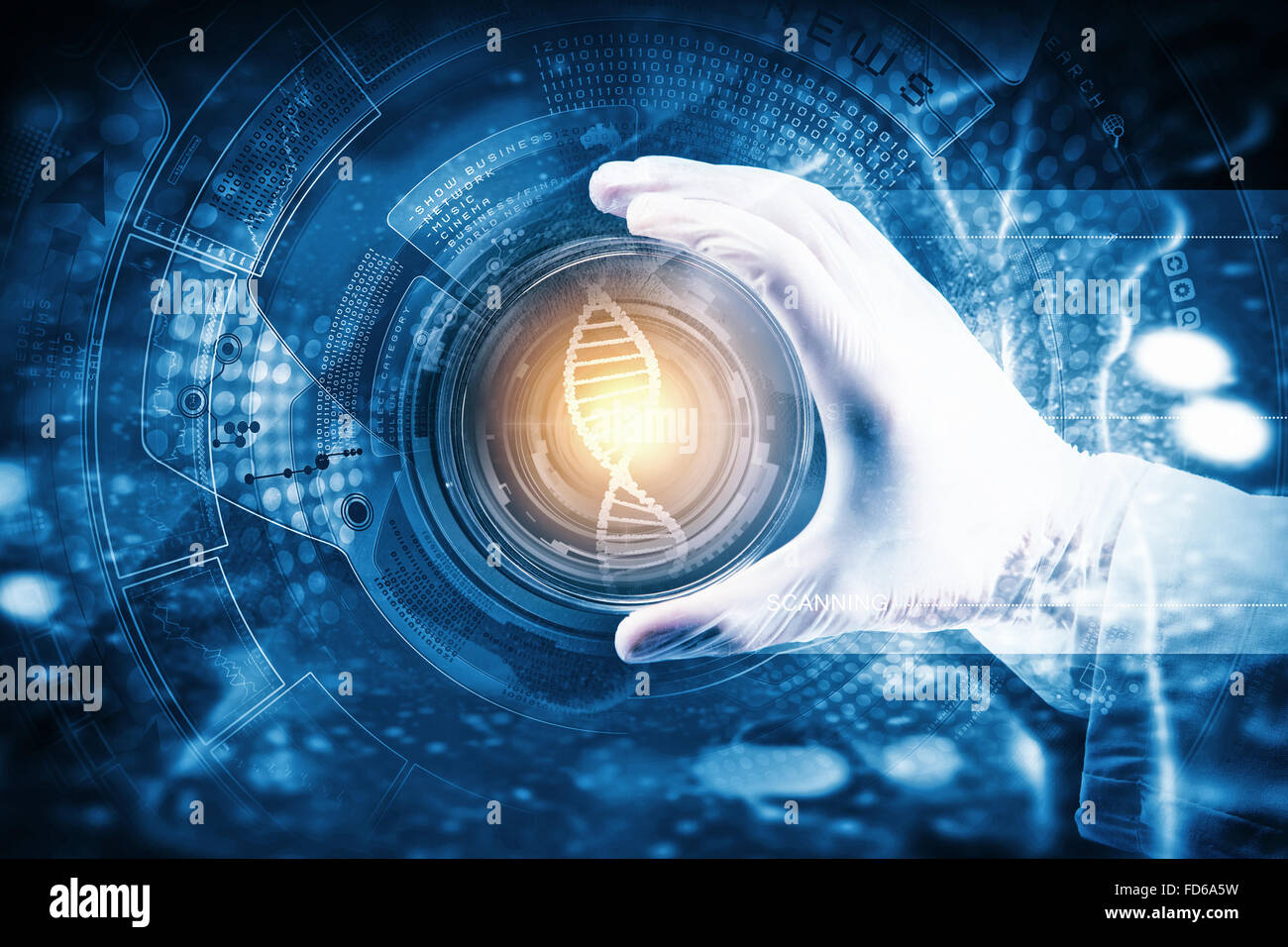 Close up image of human hand holding test tube. Science concept Stock ...