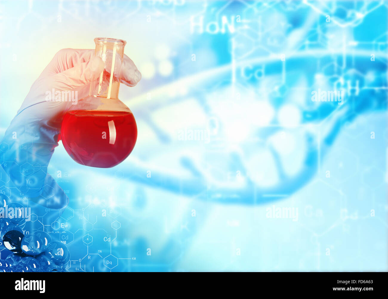 Close up image of human hand holding test tube. Science concept Stock ...