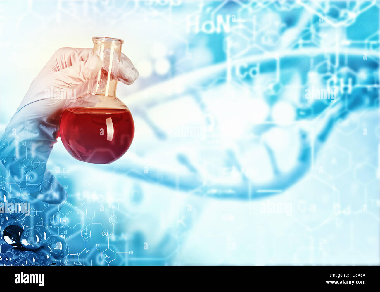 Close up image of human hand holding test tube. Science concept Stock ...