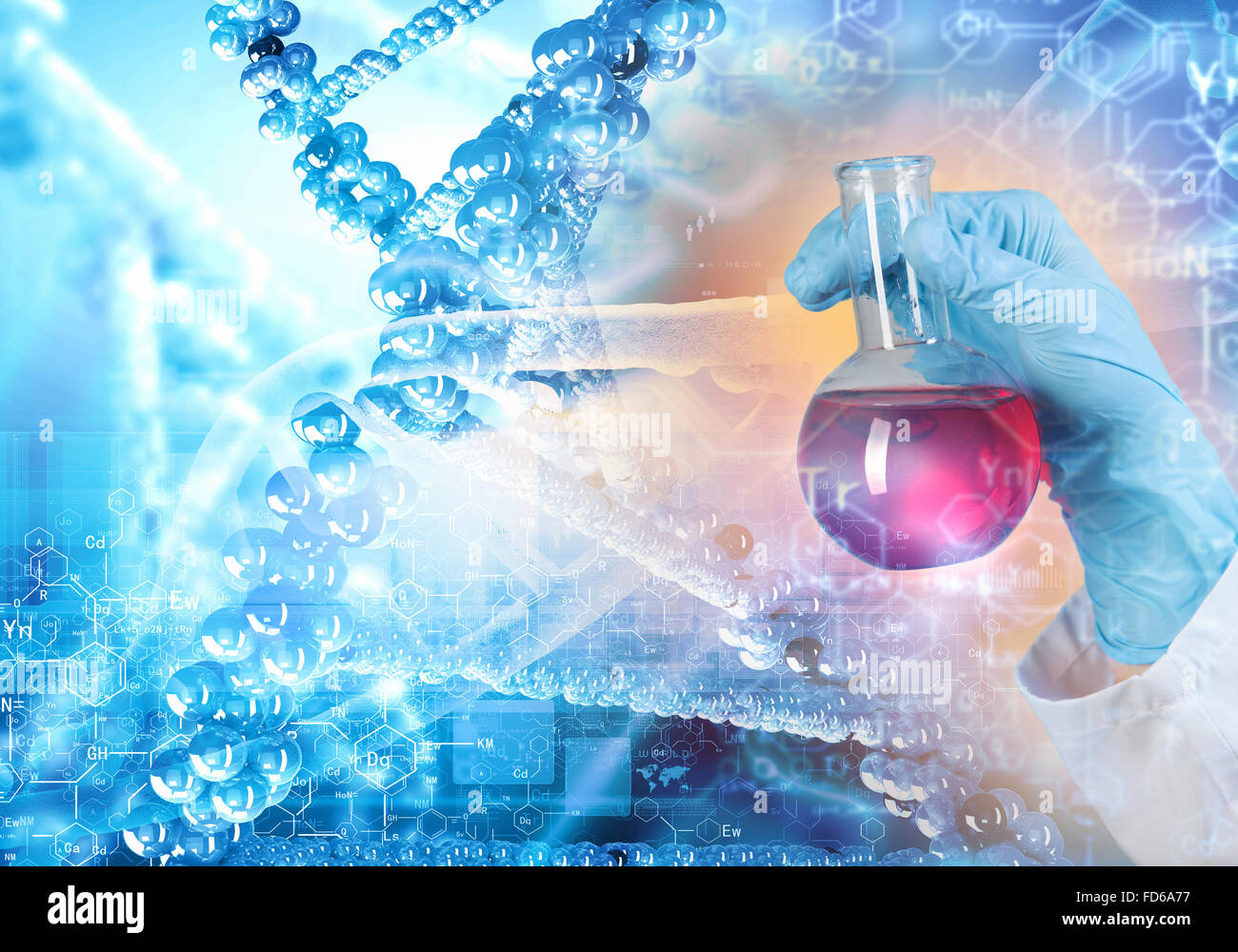 Close up image of human hand holding test tube. Science concept Stock ...