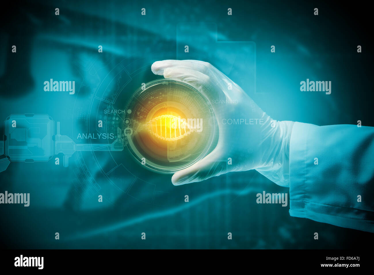Close up image of human hand holding test tube. Science concept Stock ...