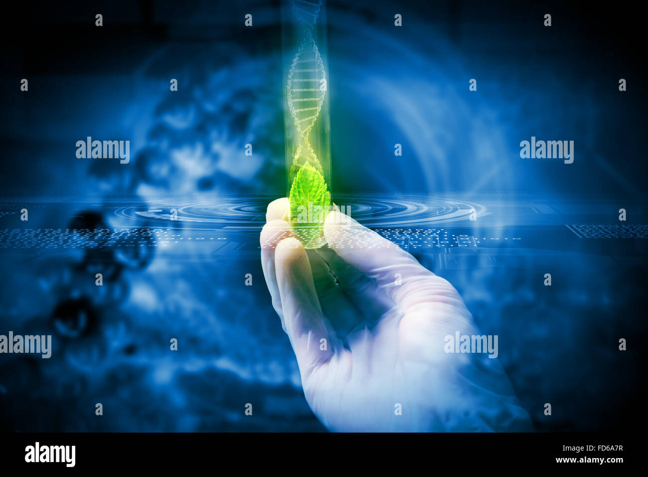 Close up image of human hand holding test tube. Science concept Stock ...