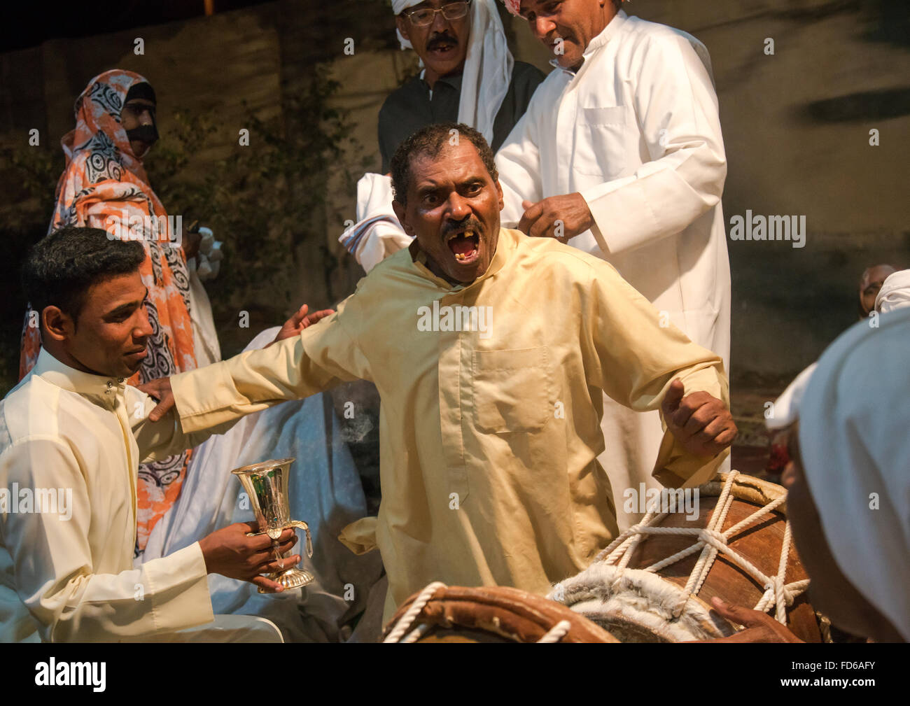 man in trance during a zar ceremony, Qeshm Island, Salakh, Iran Stock ...