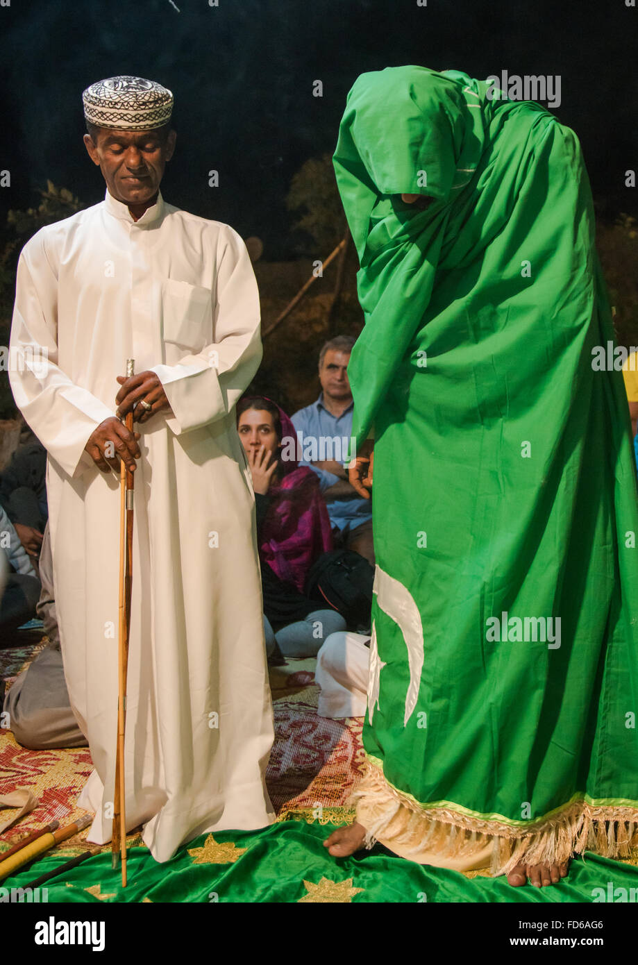 man praying during a zar ceremony, Qeshm Island, Salakh, Iran Stock ...