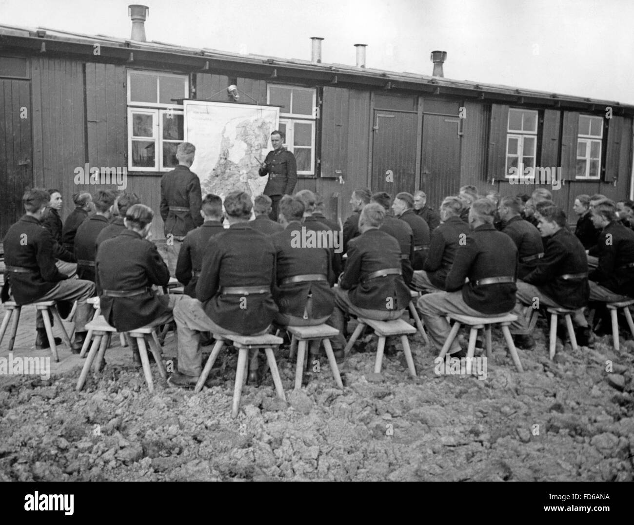 Lesson in a Frisian Labour service camp 1942 Stock Photo - Alamy