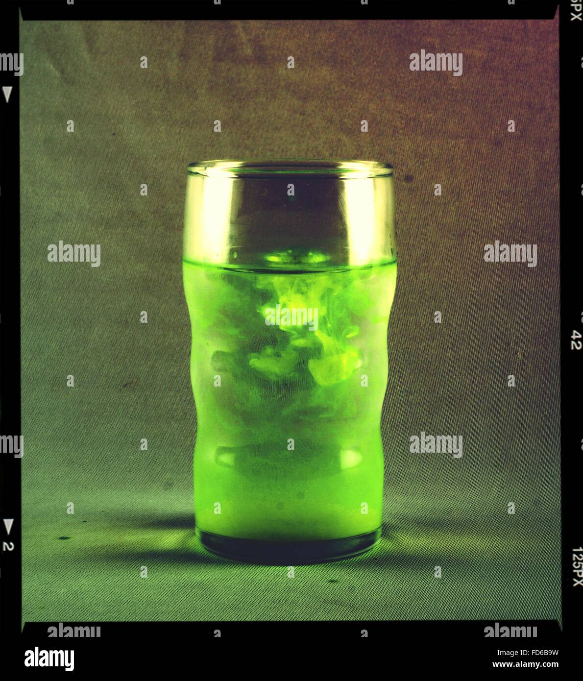 Green Liquid In A Bottle Stock Photo - Alamy