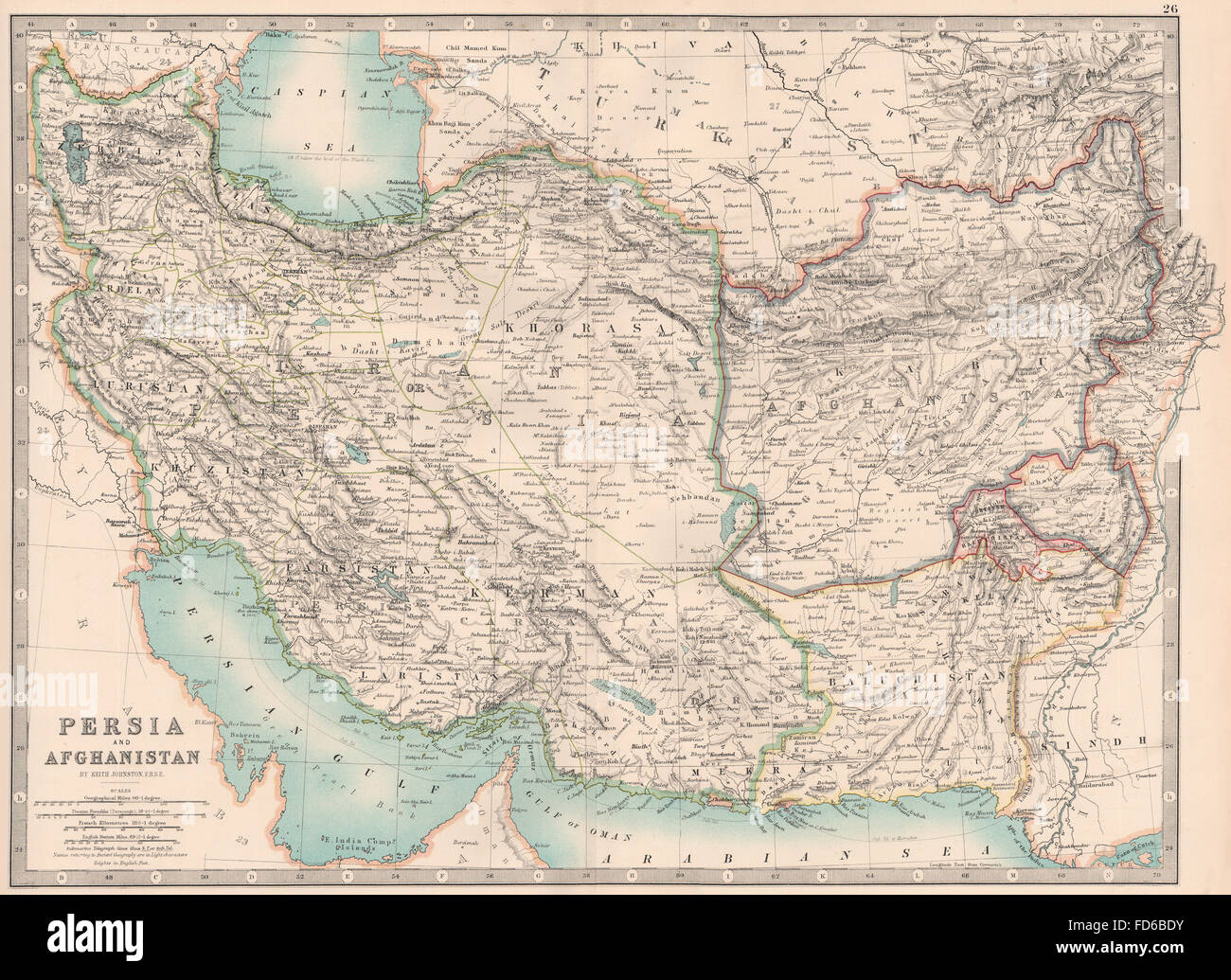 SW ASIA: "British Baluchistan" Zhob Sewistan ambiguous borders.JOHNSTON ...