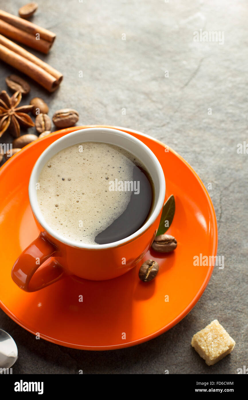 cup of coffee on table Stock Photo - Alamy