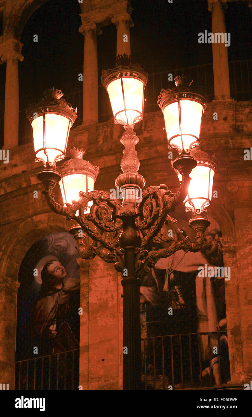 Spanish street light in the evening Stock Photo - Alamy