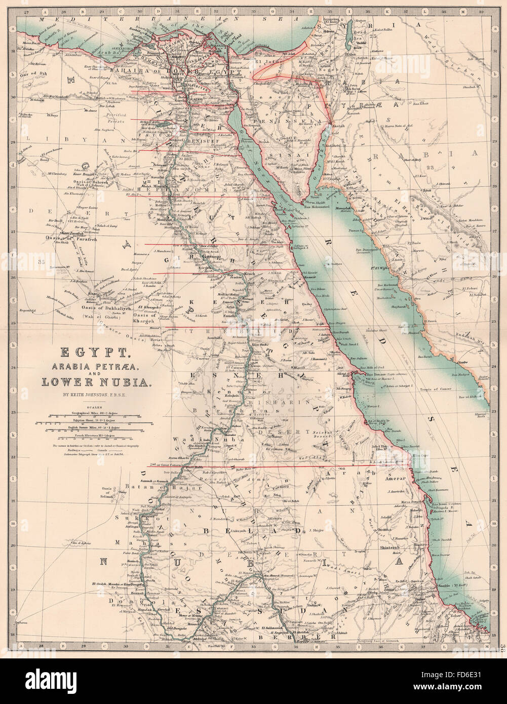 NILE VALLEY: Egypt, Arabia Petraea and Lower Nubia. Divisions. JOHNSTON ...