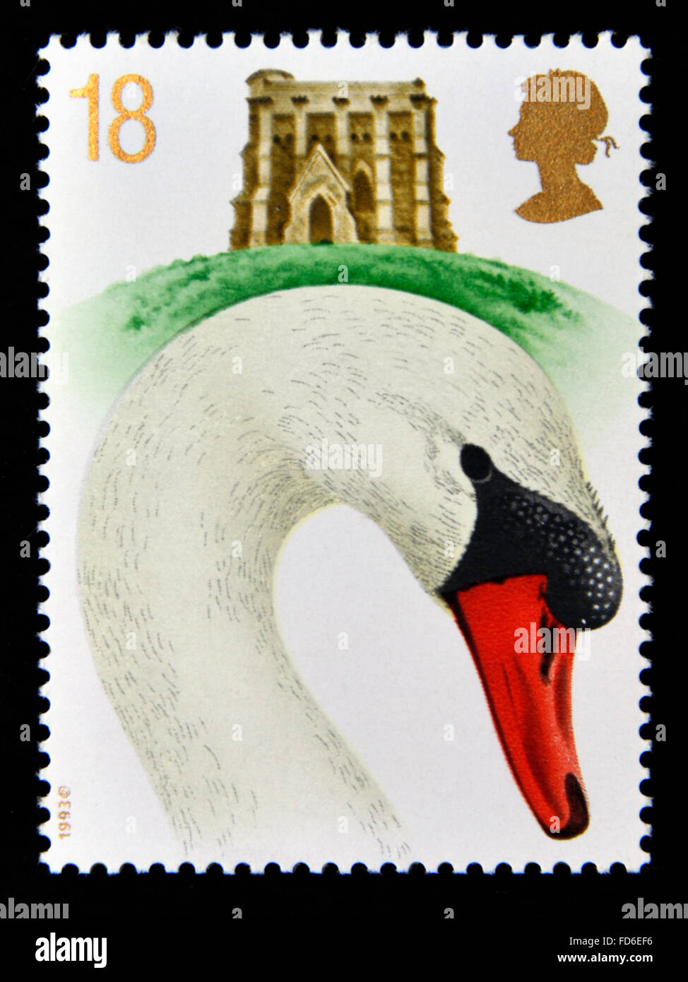 Postage stamp. Great Britain. Queen Elizabeth II. 1993. 600th ...