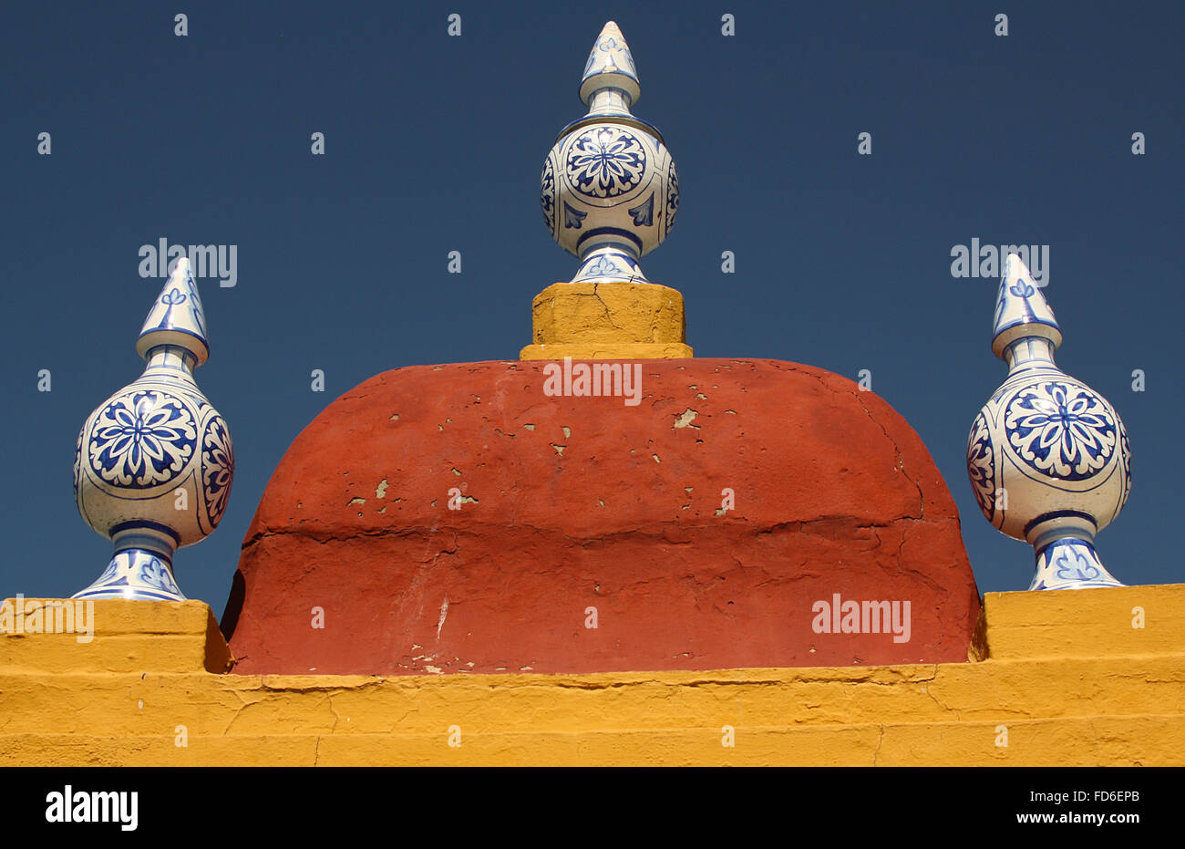 Colorful rooftop from Seville against a blue clear sky Stock Photo - Alamy
