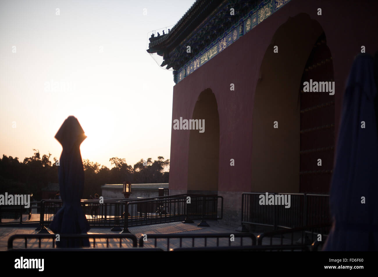 Barriers At A Temple Stock Photo - Alamy