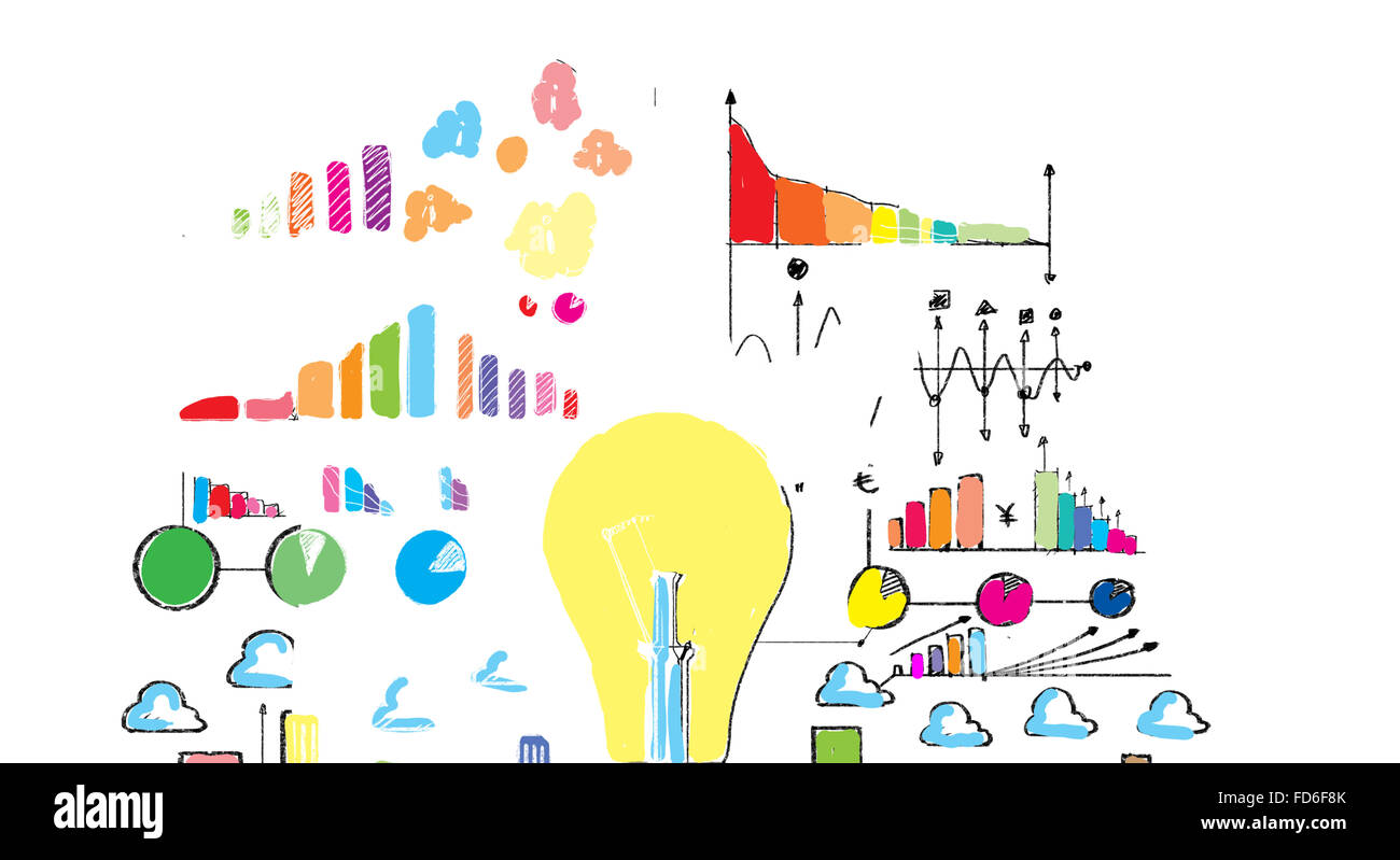 Background image with business strategy drawings. Marketing idea Stock ...