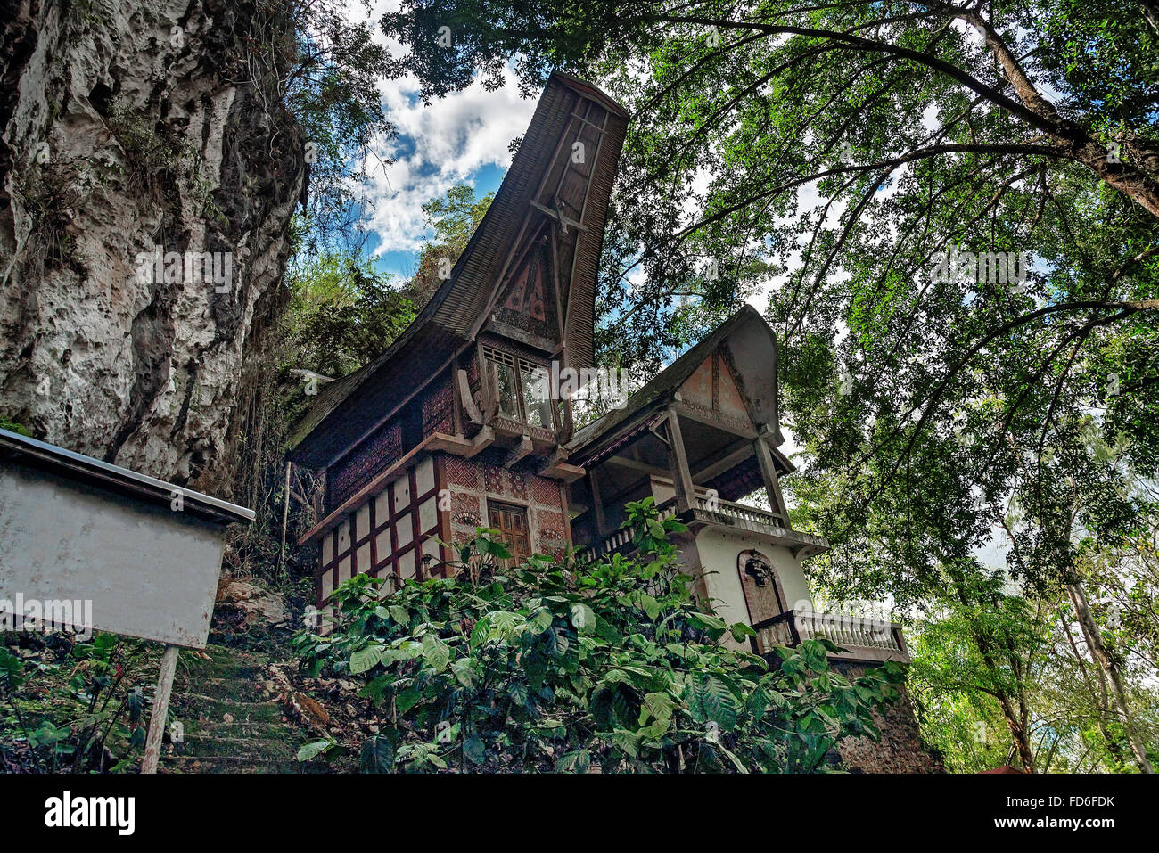 Toraja Traditional funeral tomb in Buntu Pune village. Tana Toraja ...