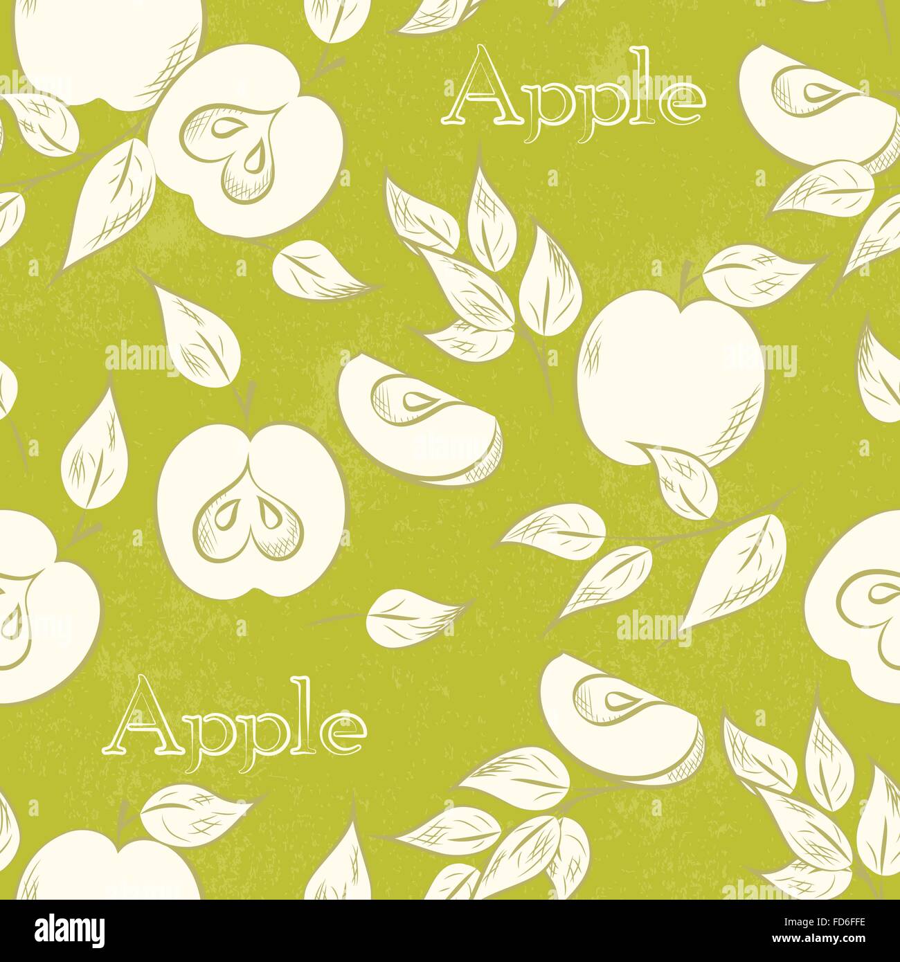 Apple seamless pattern . Vector illustration. Retro fruit design ...