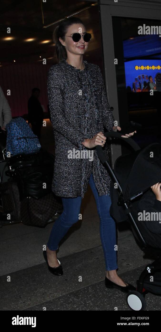 Miranda Kerr and son Flynn Christopher Bloom arrive at Los Angeles ...