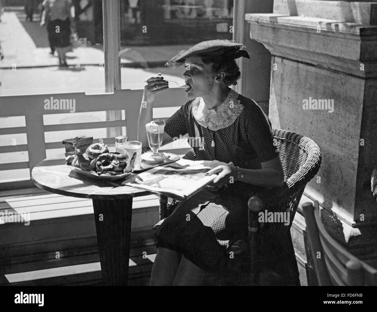 Woman in a café in Vienna, 1930s Stock Photo - Alamy