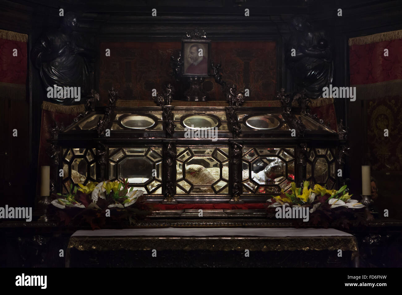 Crystal coffin with relics of Saint Charles Borromeo (San Carlo ...