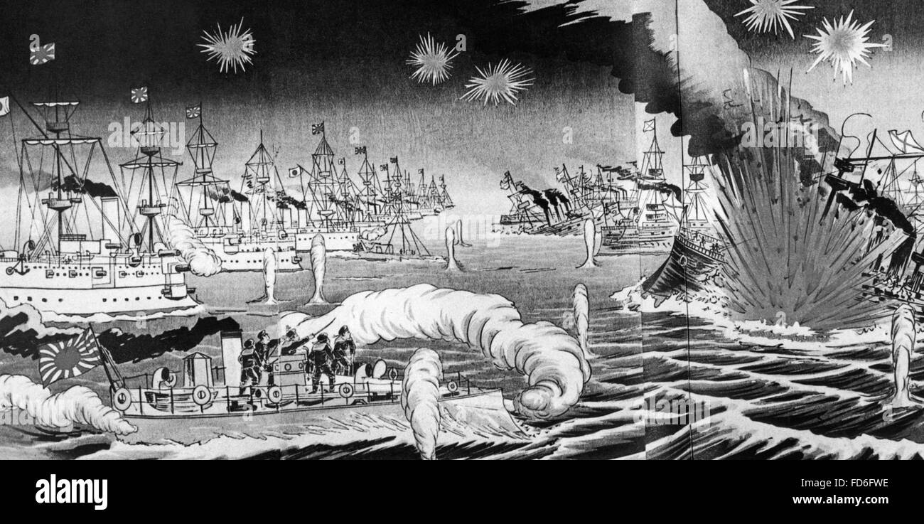 Japanese attack port arthur Black and White Stock Photos & Images - Alamy