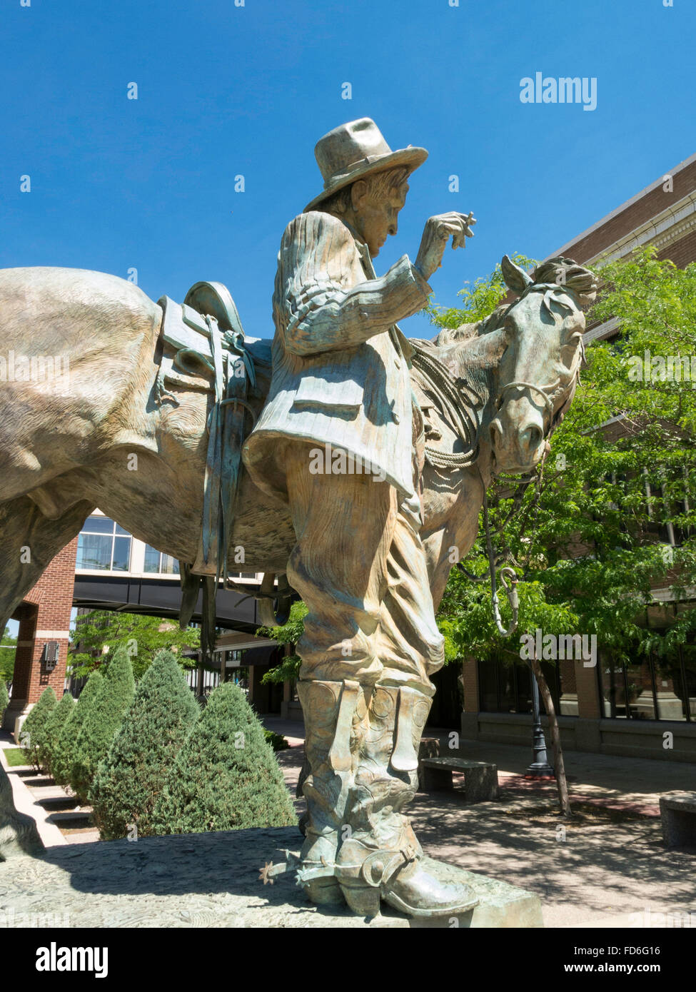 C.M. Russell Statue, Great Falls, MT Stock Photo - Alamy