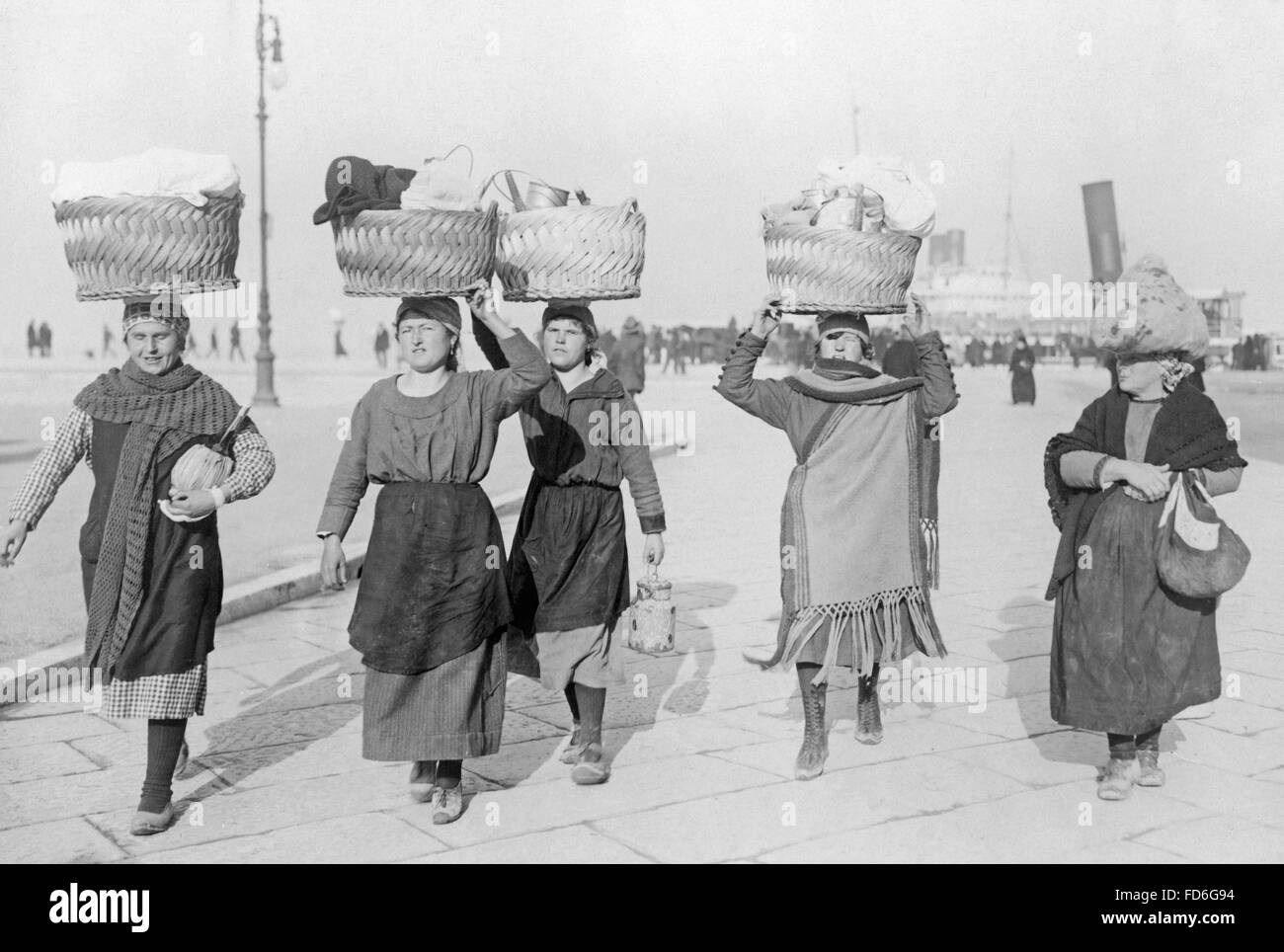 Women in Trieste on their way to the market, 1932 Stock Photo - Alamy