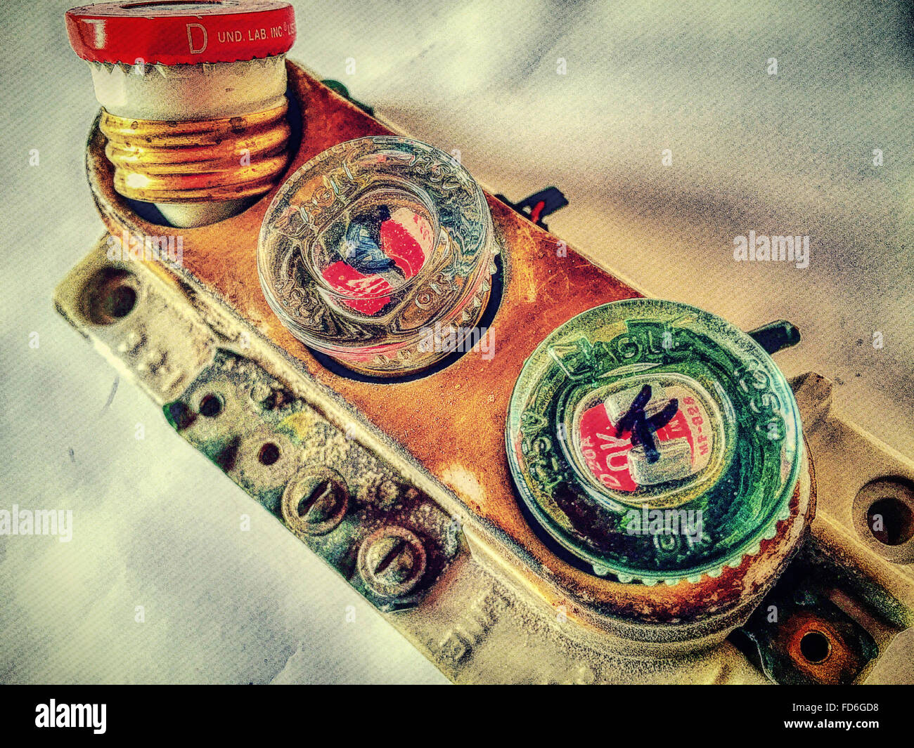 Still Life of Vintage Glass Fuses Stock Photo - Alamy