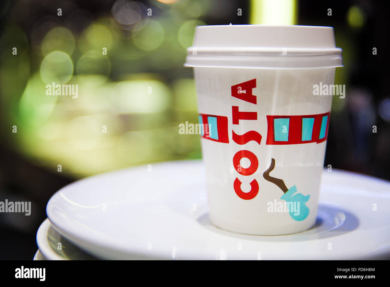 Costa coffee cup in a Costa coffee shop in London, UK Stock Photo - Alamy