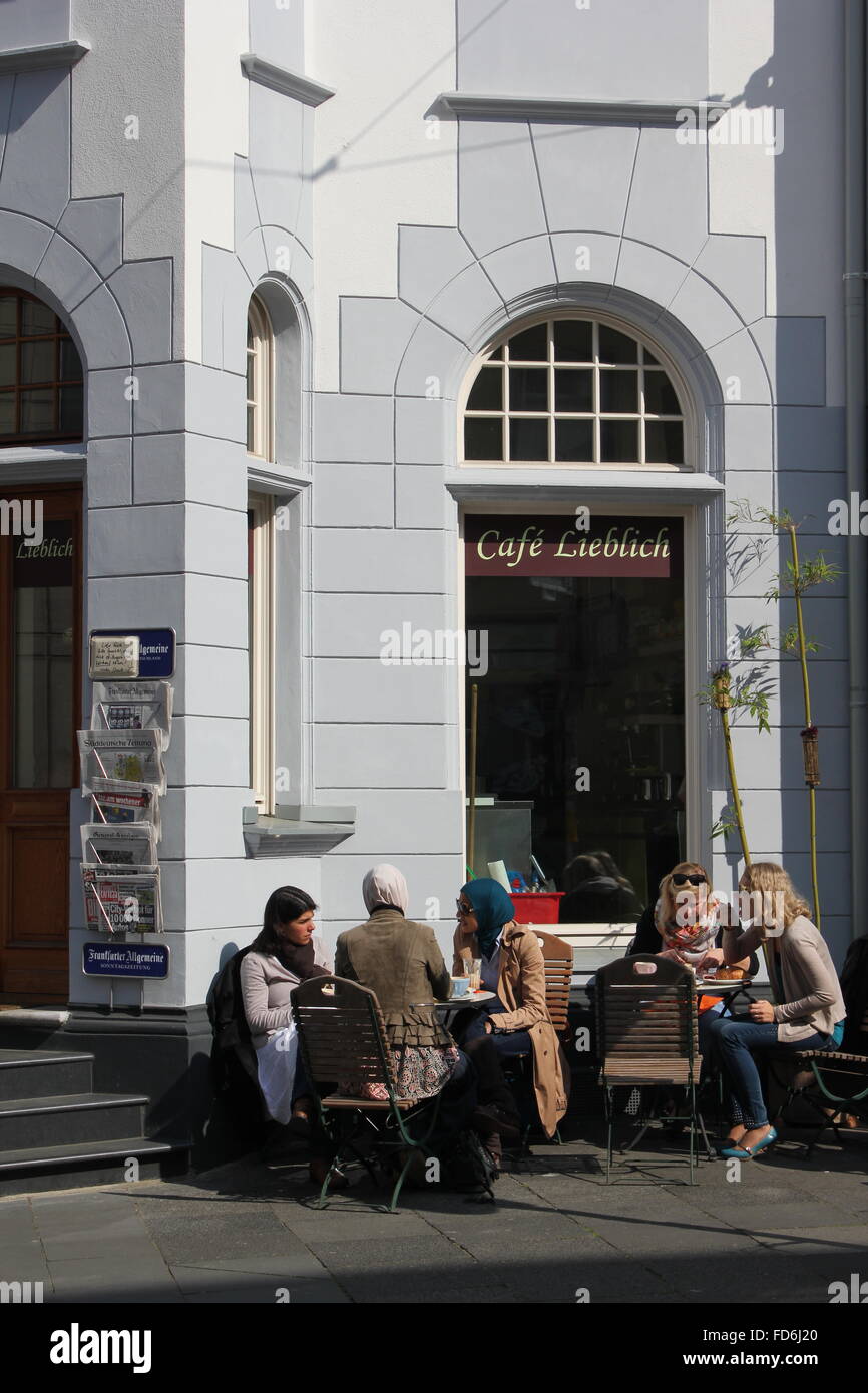 Bonn south town, Germany, people in a coffee-house Stock Photo - Alamy