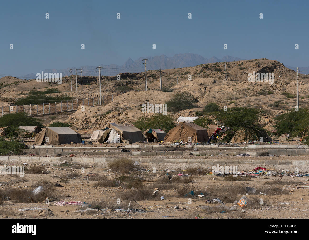 gyspy camp outside of the town, Central County, Kerman, Iran Stock ...