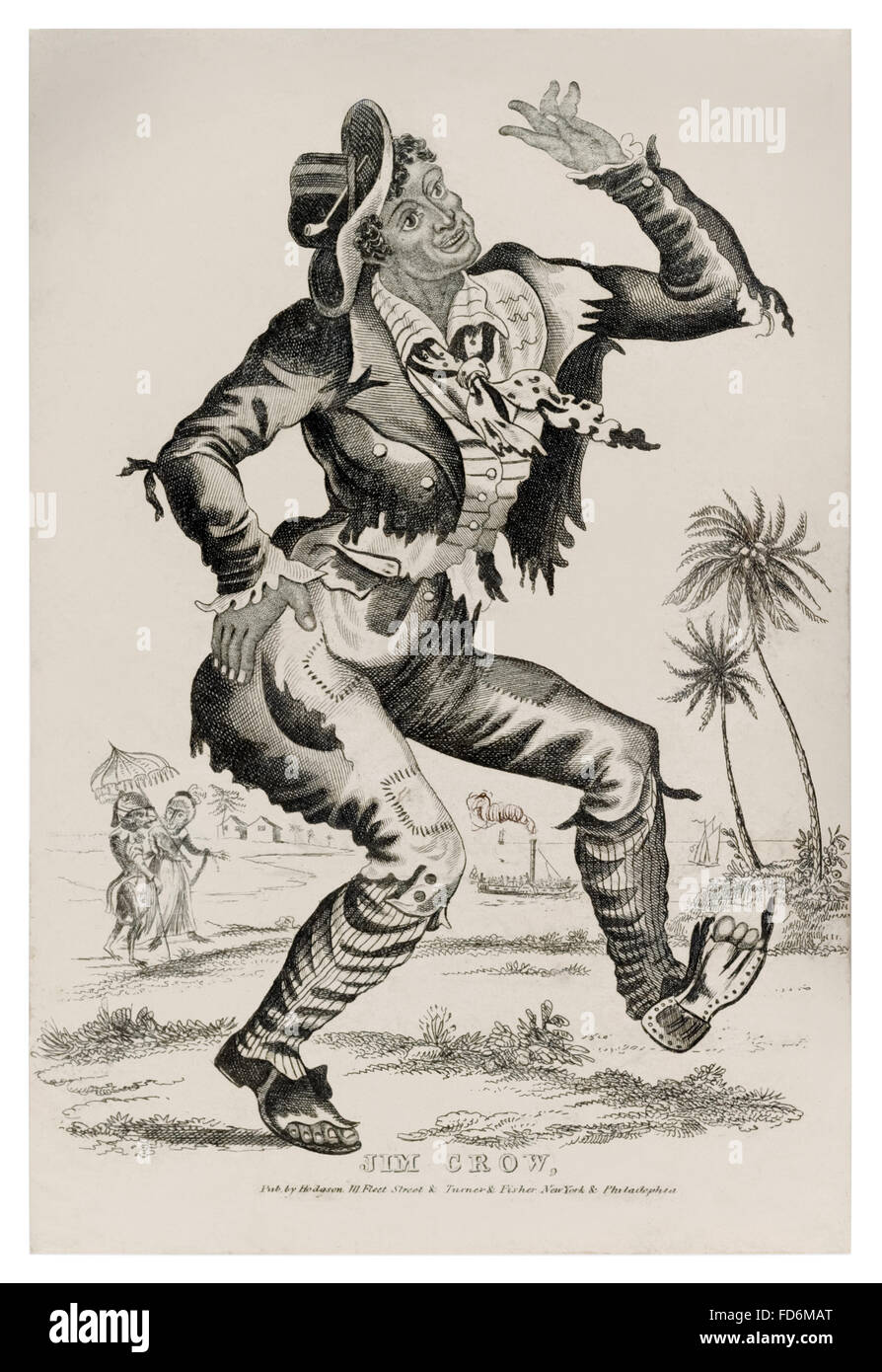 'Jim Crow' lithograph showing Thomas D. Rice (1832-1860) also known as ...