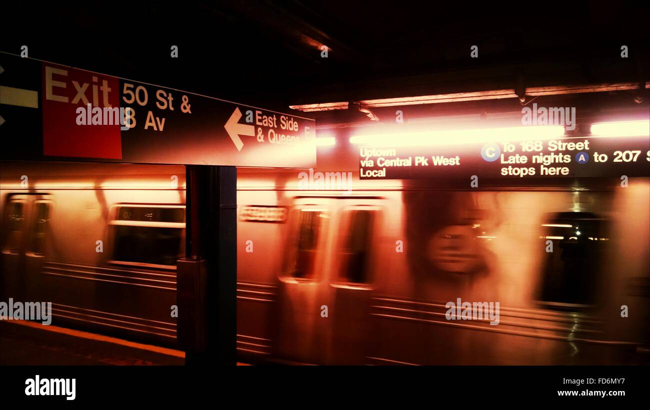 New york subway train arriving hi-res stock photography and images - Alamy