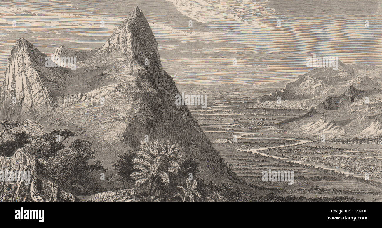 BURMA: Irrawaddy valley at confluence with Myit-Nge, antique print 1882 ...