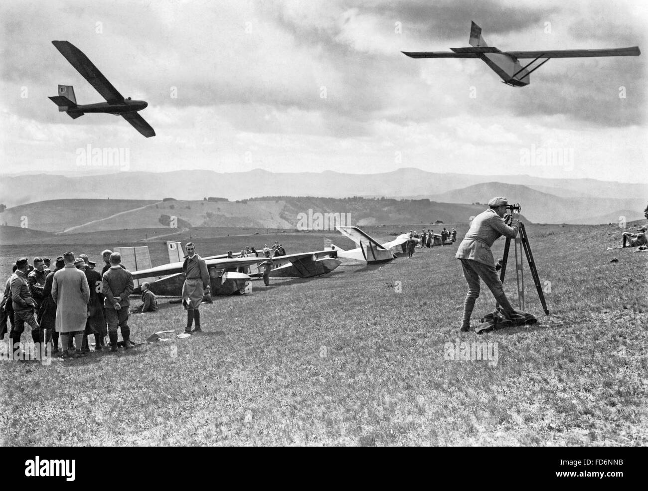 Gliding competition in the Rhoen Mountains, 1923 Stock Photo - Alamy