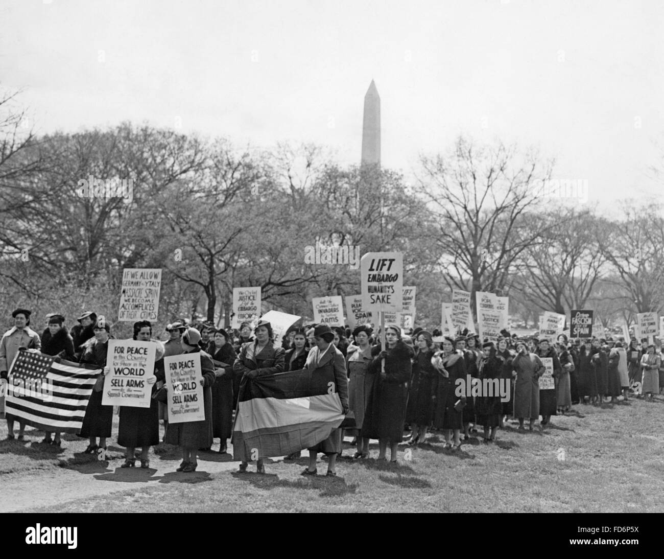 Demonstration against the Spanish Civil War, 1938 Stock Photo - Alamy
