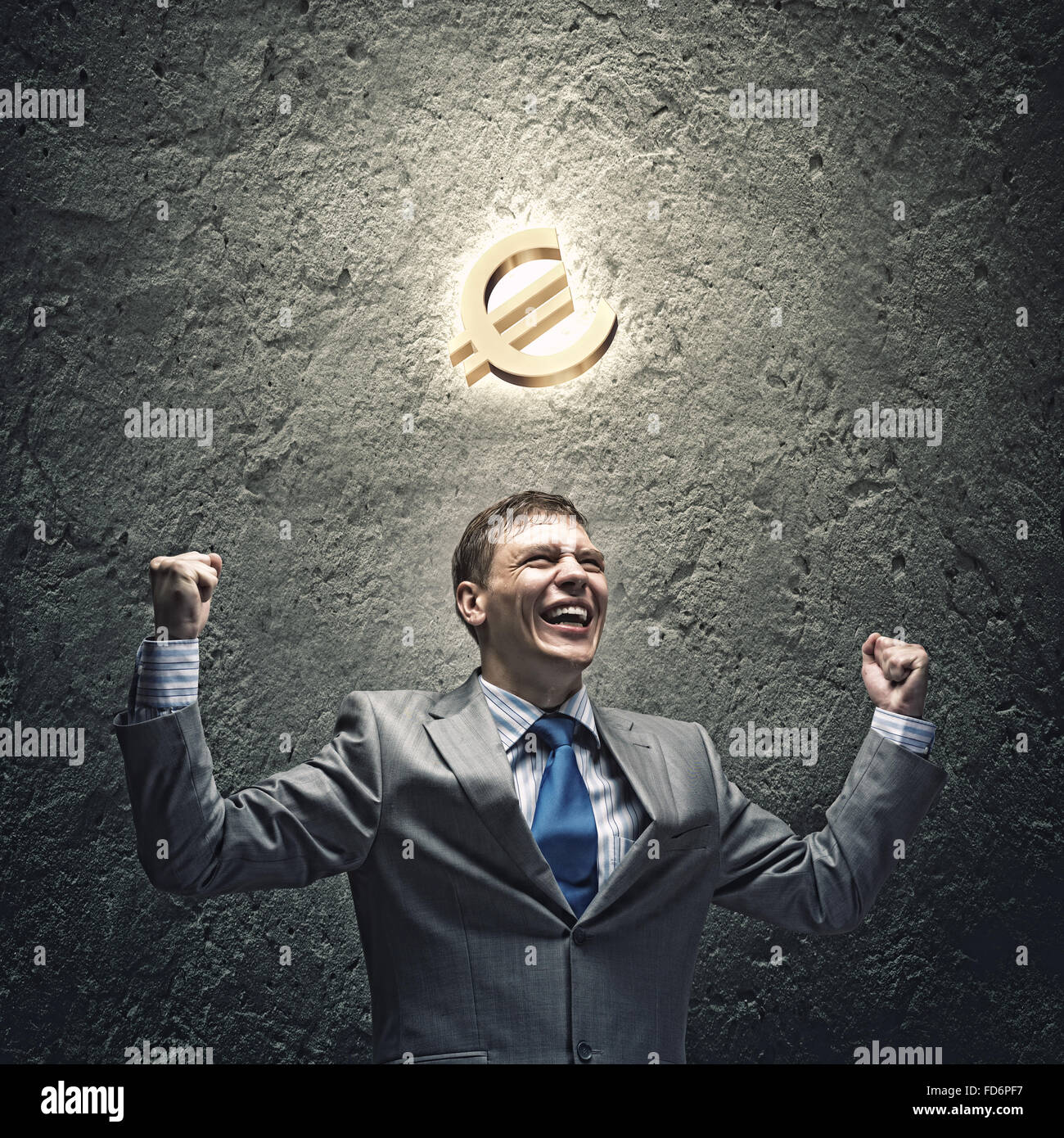 Successful businessman screaming in sky hi-res stock photography and ...