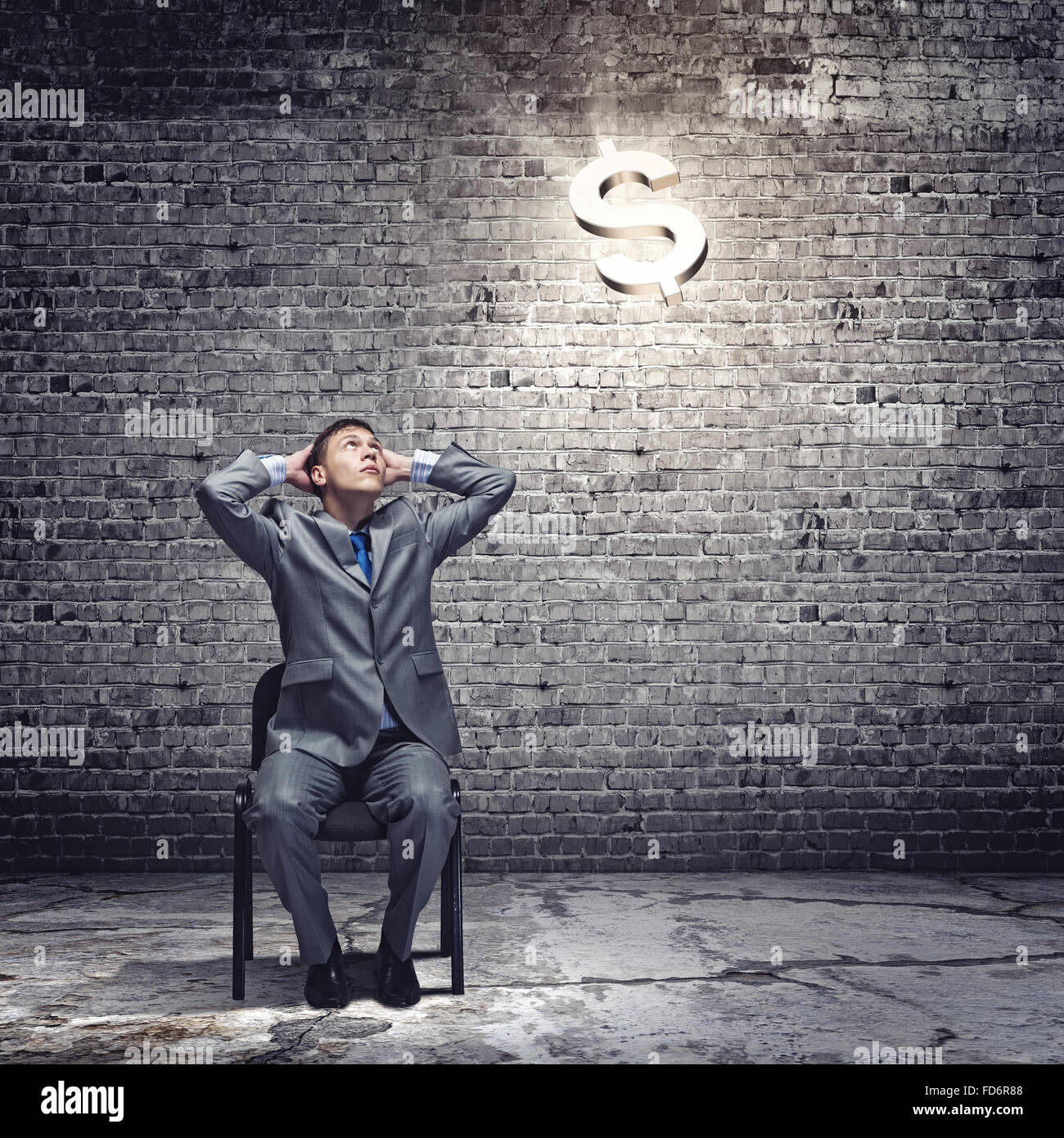 Successful businessman screaming in sky hi-res stock photography and ...