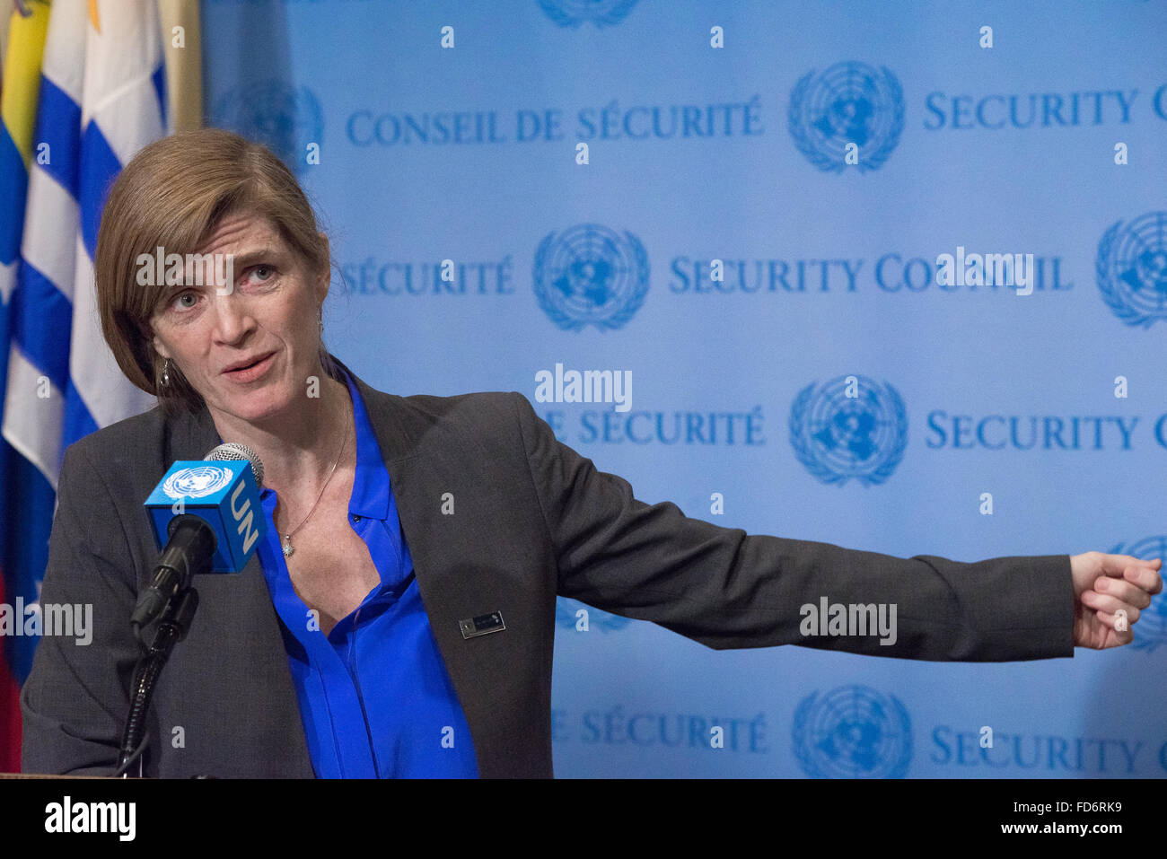 New York, United States. 27th Jan, 2016. Ambassador Samantha Power ...