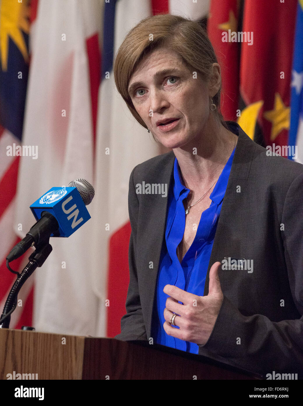 New York, United States. 27th Jan, 2016. Ambassador Samantha Power ...