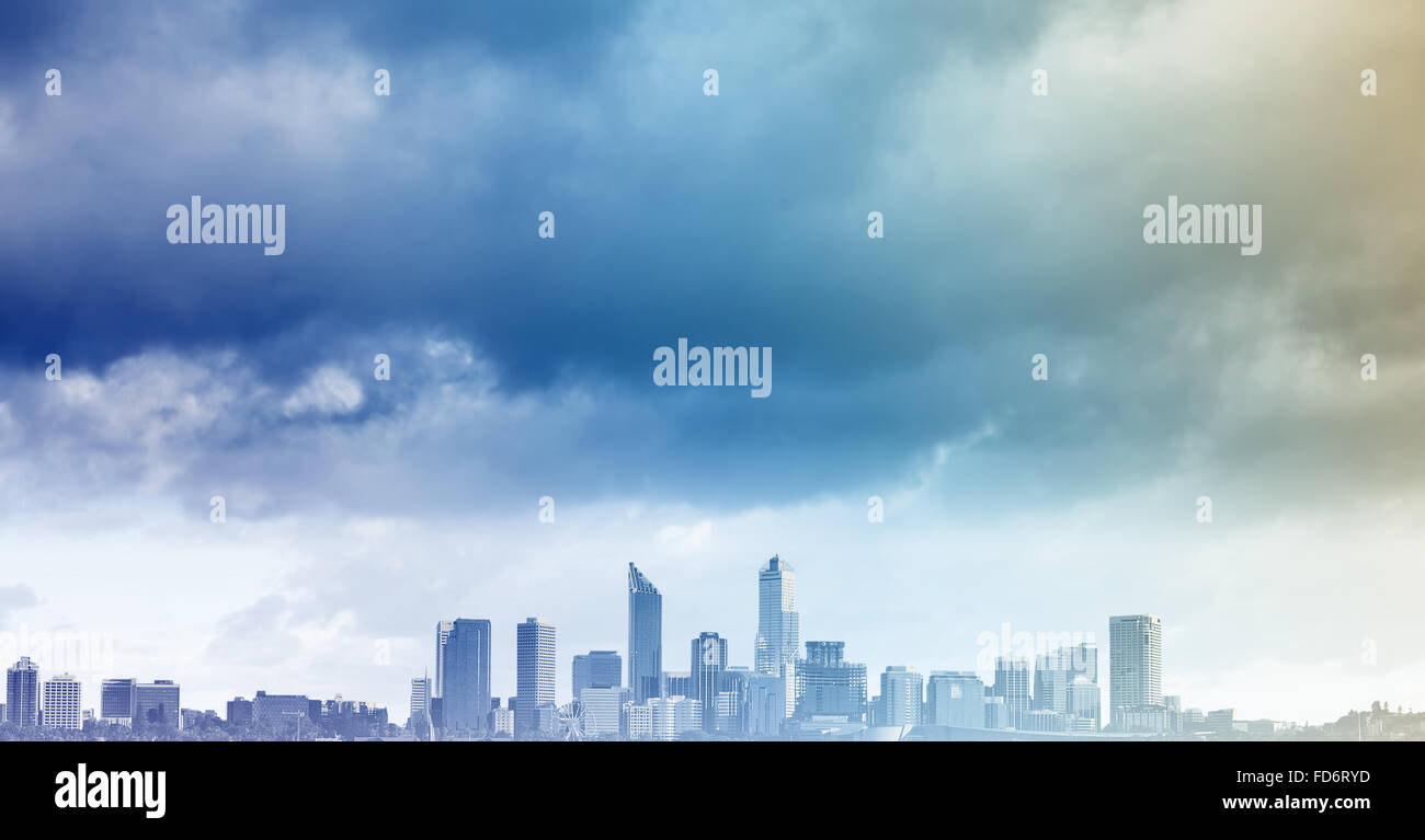 Dark background image of modern city scene Stock Photo - Alamy