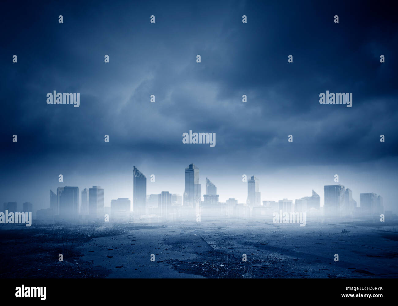 Dark background image of modern city scene Stock Photo - Alamy