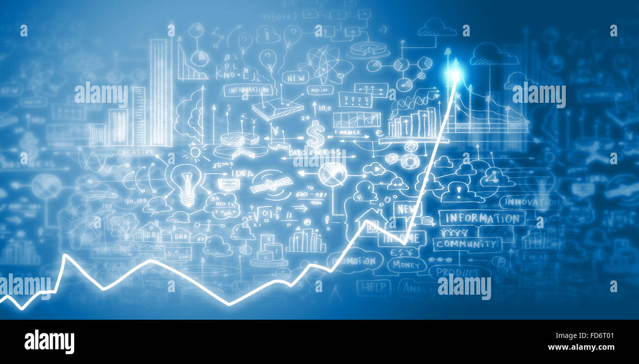 Strategy background image with sketches and drawings Stock Photo - Alamy