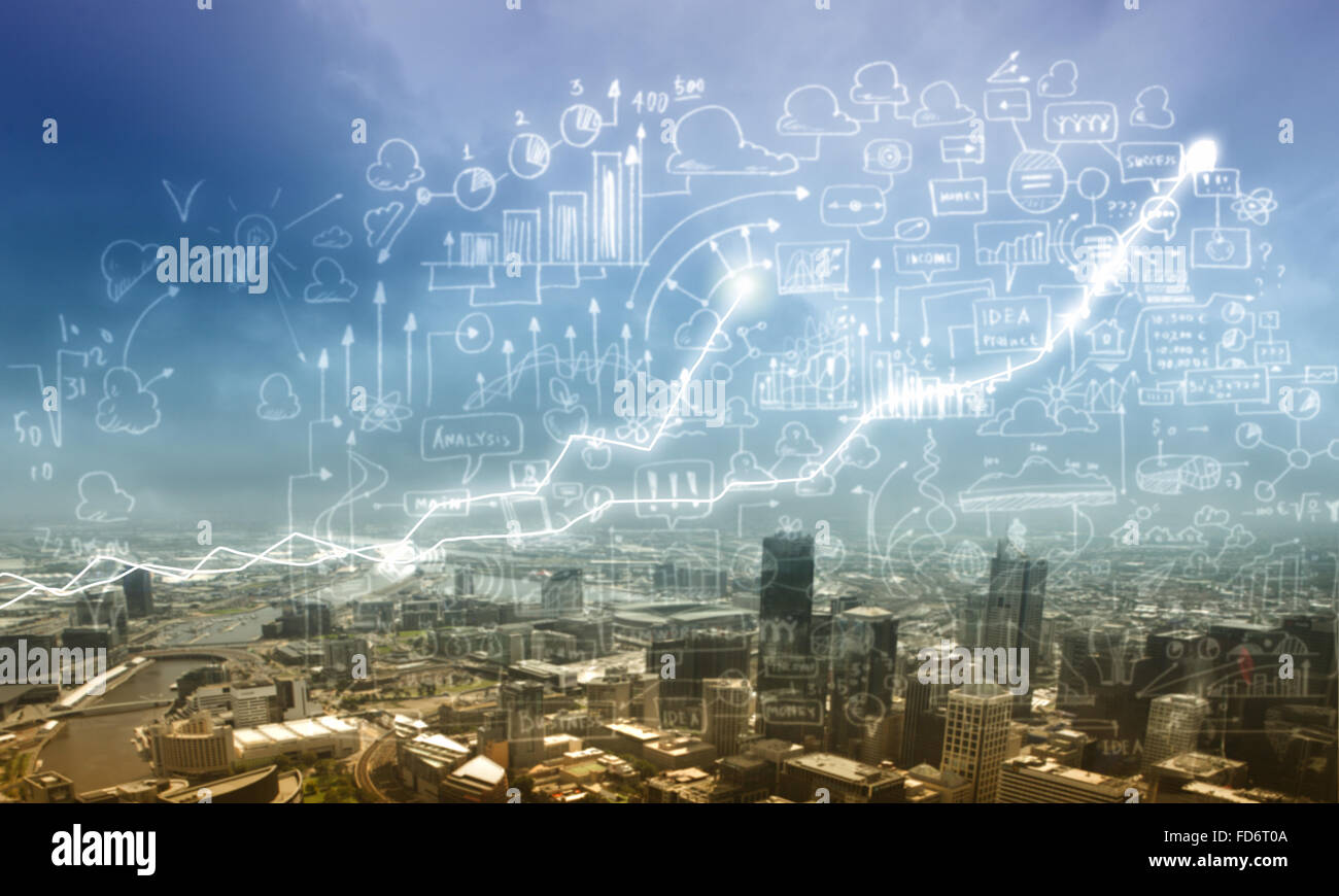 Strategy background image with sketches and drawings Stock Photo - Alamy