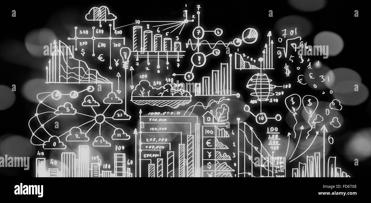 Strategy background image with sketches and drawings Stock Photo - Alamy