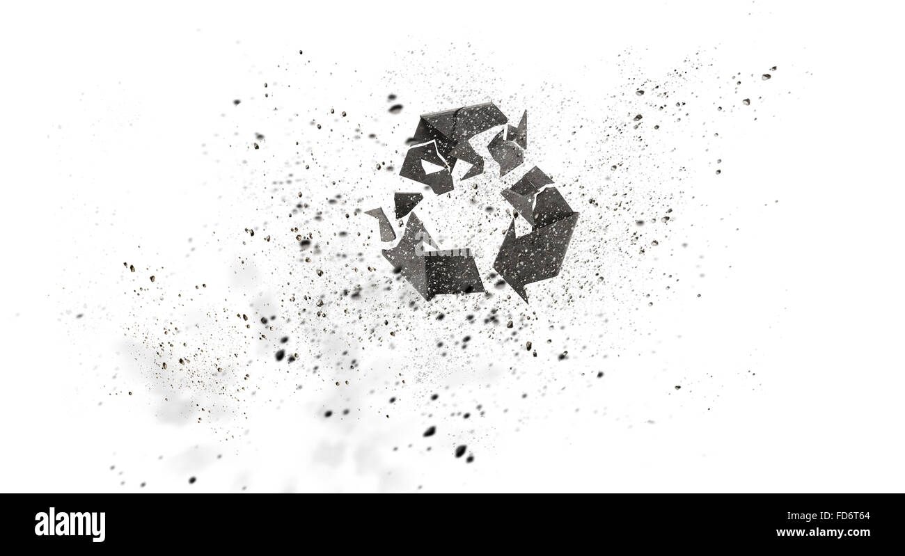 Conceptual image of recycling stone broken symbol Stock Photo - Alamy