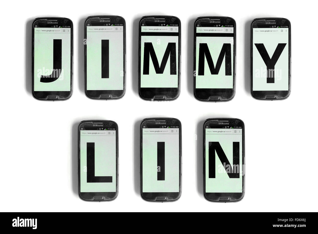 The name of Weibo star Jimmy Lin spelled out on the screens of ...