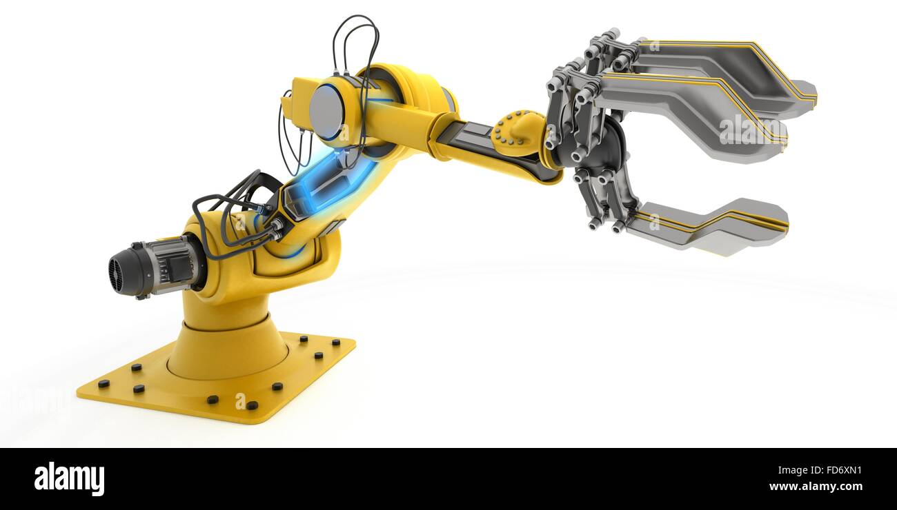 3D Render of an Industrial Robot Arm Stock Photo - Alamy